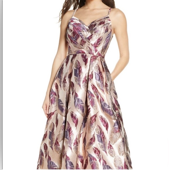 Morgan & Co. | Dresses | Nwt Elegant Feather Print Gown | Poshmark